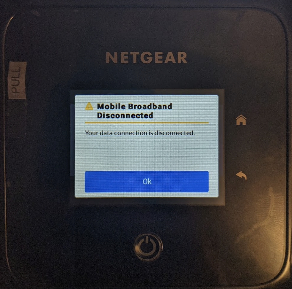 Mobile Broadband Disconnected on Brand New - MR5100 (Telstra edition ...