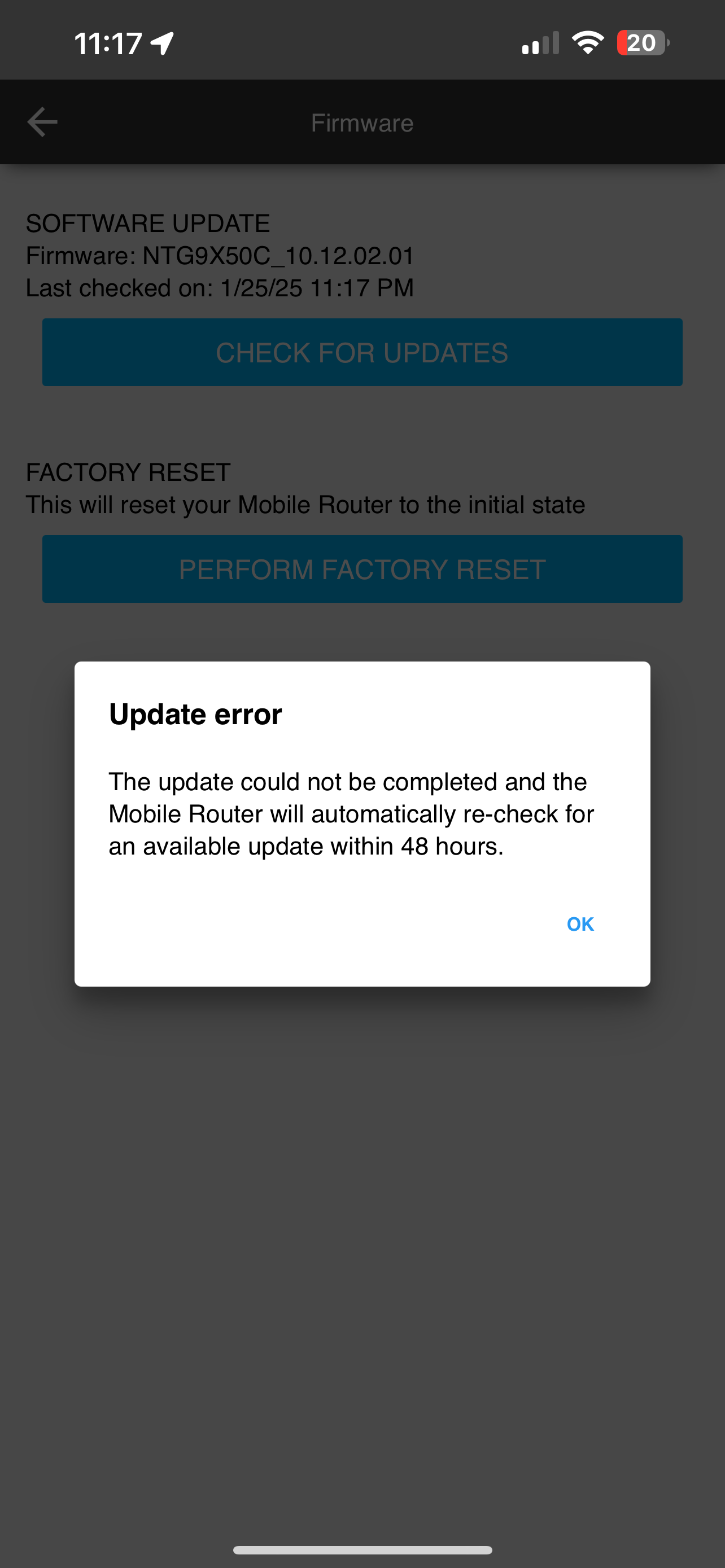 MR1100 cannot update firmware | NETGEAR Communities