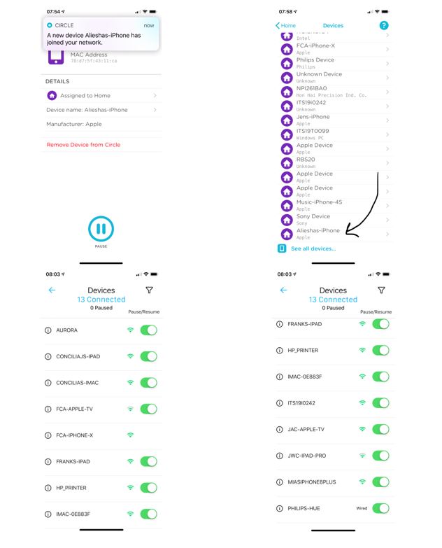 Disney Circle showing other devices are connecting to my Circle Network ...