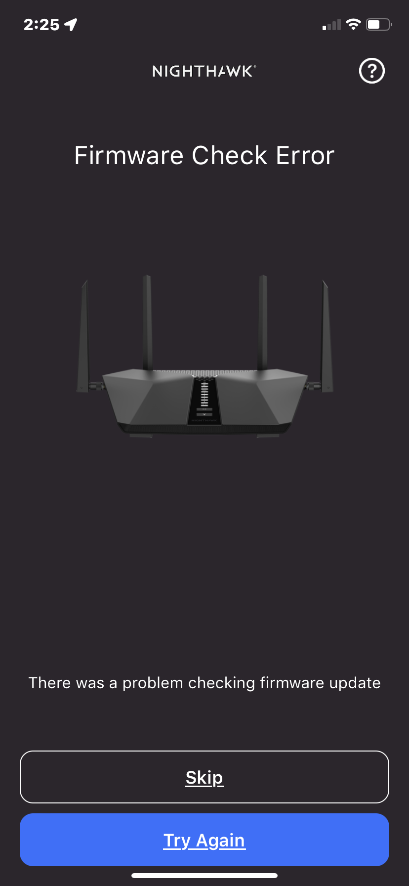 Error when trying up check/update firmware | NETGEAR Communities