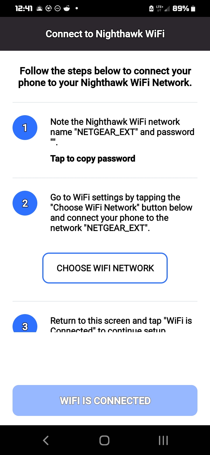 cannot get wifi password to my wifi mesh extender ac1900 dual band ...