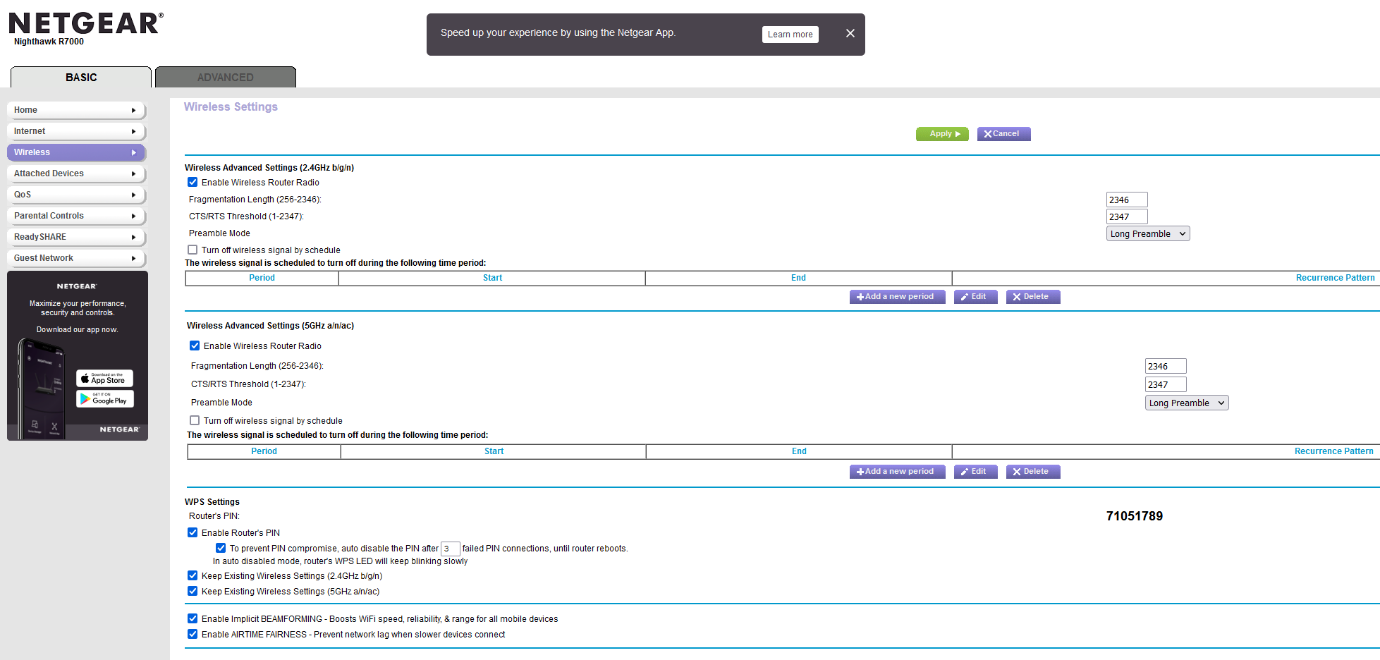 NightHawk R7000 Dual-Band | WiFi "Off" | NETGEAR Communities