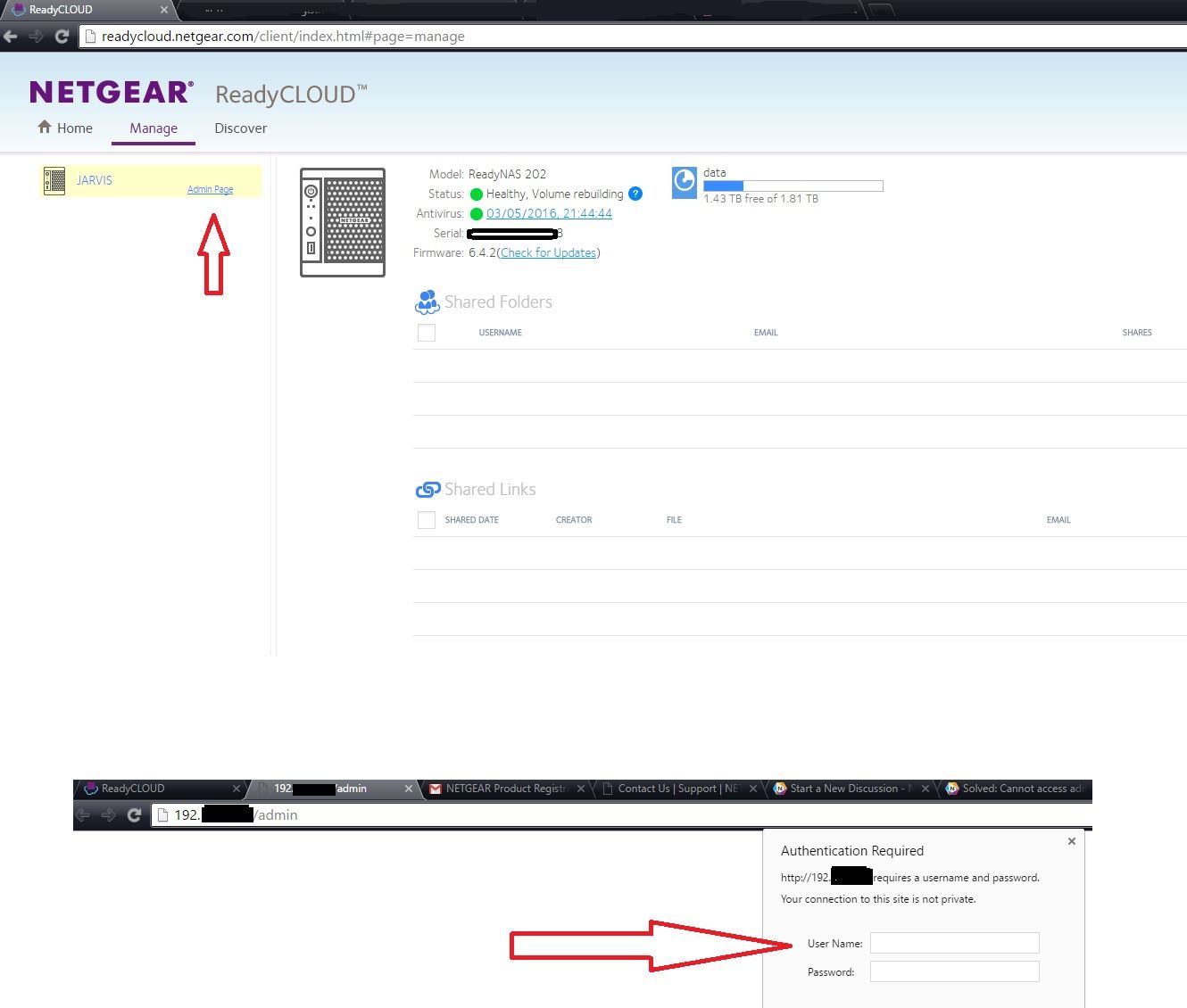 admin page login fro ReadyNAS RN202 | NETGEAR Communities
