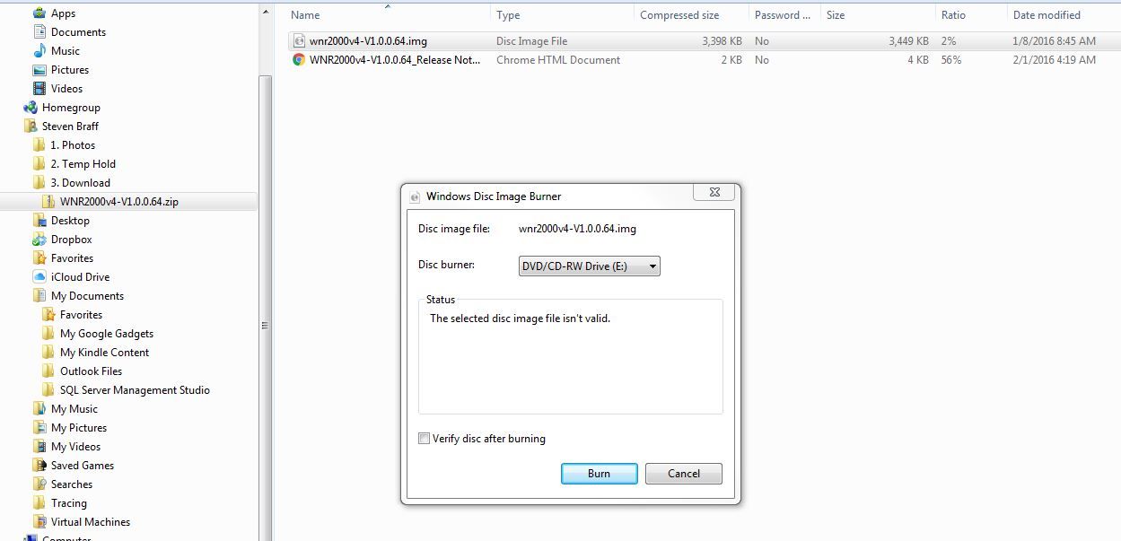 WNR2000v4 N300 Firmware Update Problem- "The Selected disc image file isn't valid" | NETGEAR ...