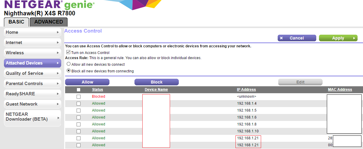 Problem: My R7800 nighthawk router assign same IP for different mac ...