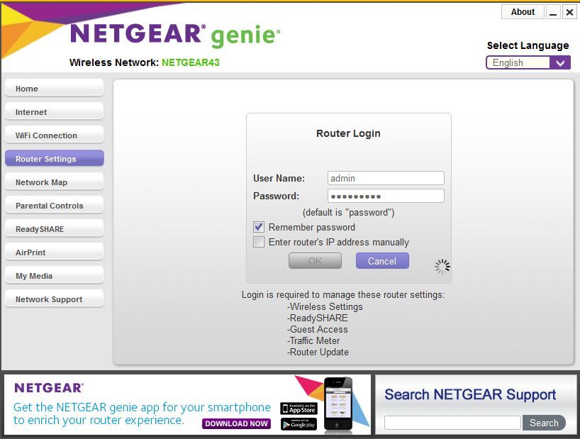 Unable to login Router settings for WNDR4300v2 via Genie | NETGEAR Communities