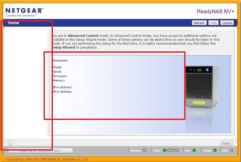 Navigation buttons/menu missing from Frontview | NETGEAR Communities