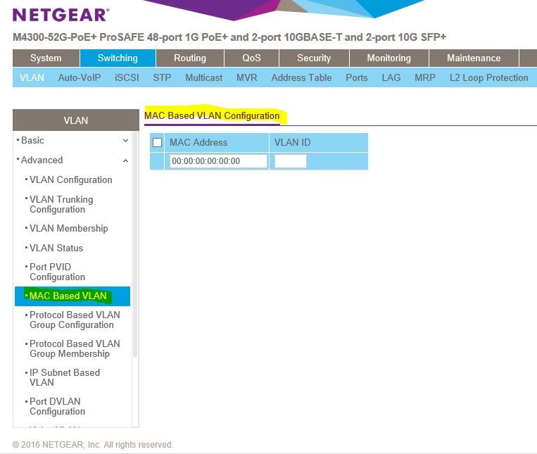 Mac Based Vlan Question Netgear Communities
