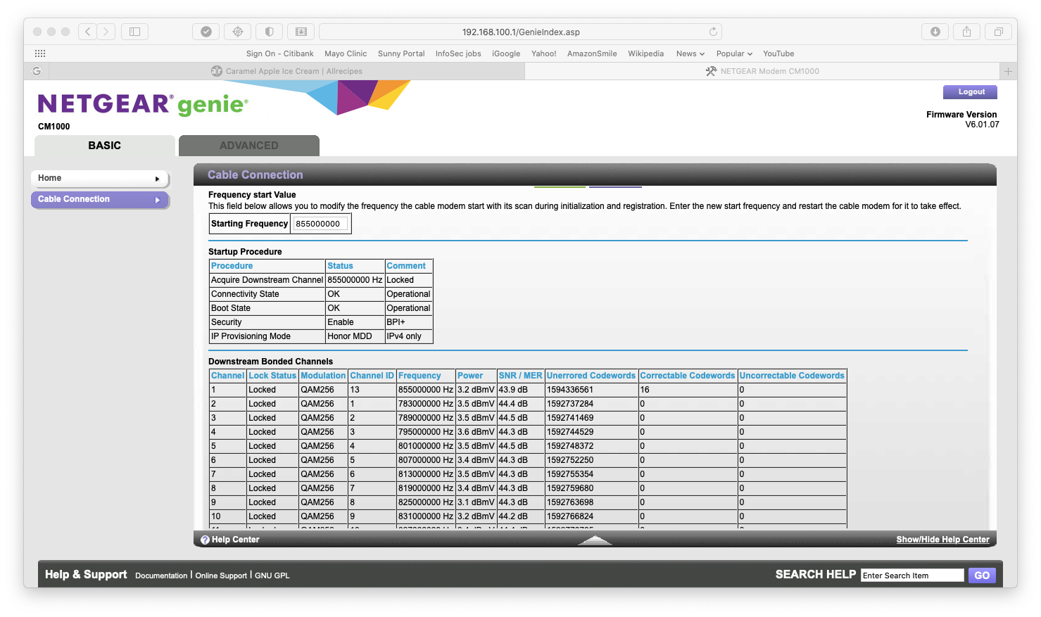 Performance Issues Cox Gigablast - downstream OFDM error rate | NETGEAR ...