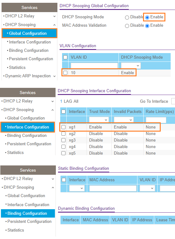 DHCP snooping setup question | NETGEAR Communities