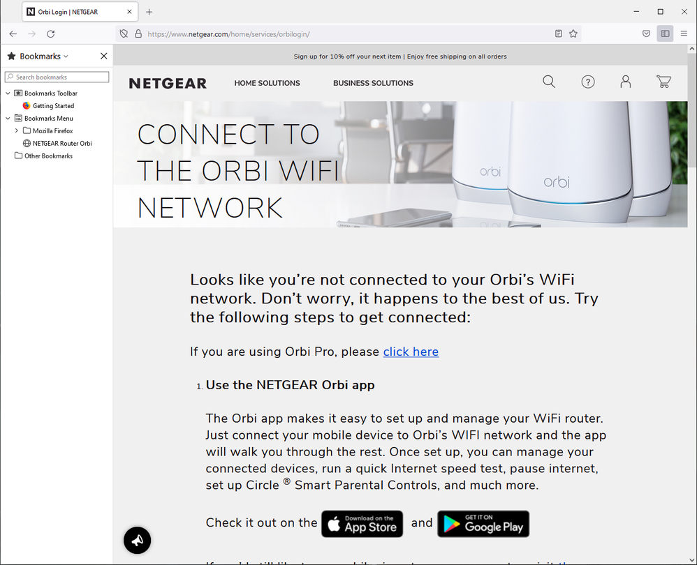 Unable to login to orbi web admin page | NETGEAR Communities