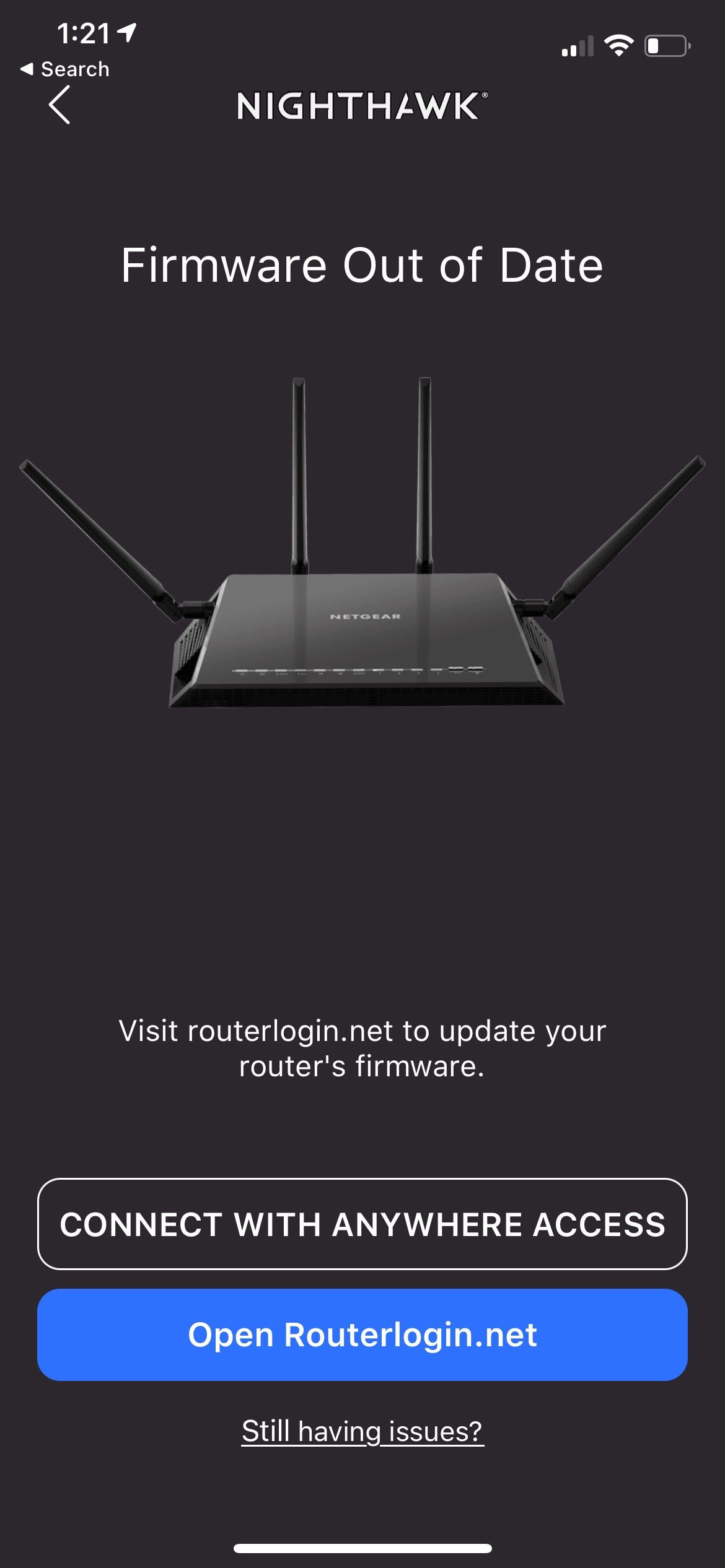 C7000V2 Firmware out of date on Nighthawk App | NETGEAR Communities