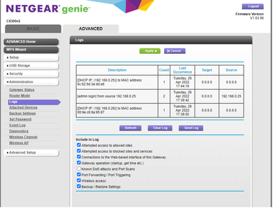 C6300v2 logs contents not as expected | NETGEAR Communities