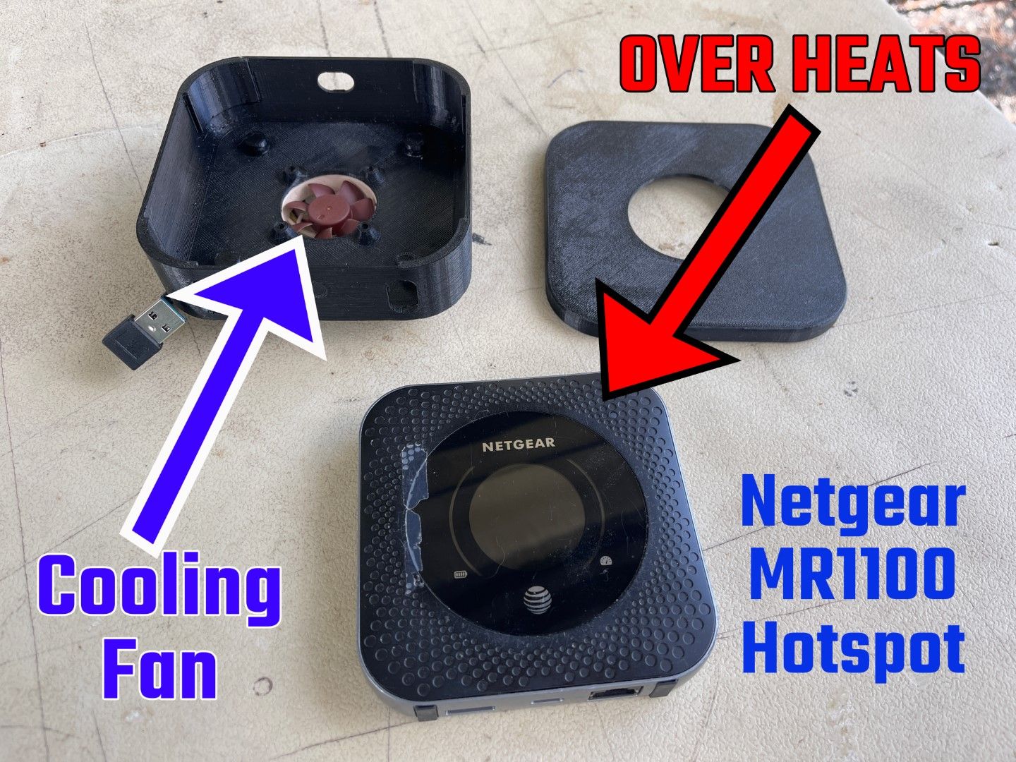 netgear MR1100 hotspot overheating, solution - cooling case with fan ...
