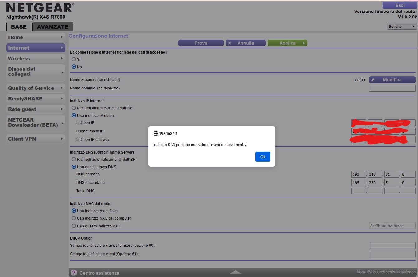 Router R7800 issue with dns0.eu IP address | NETGEAR Communities