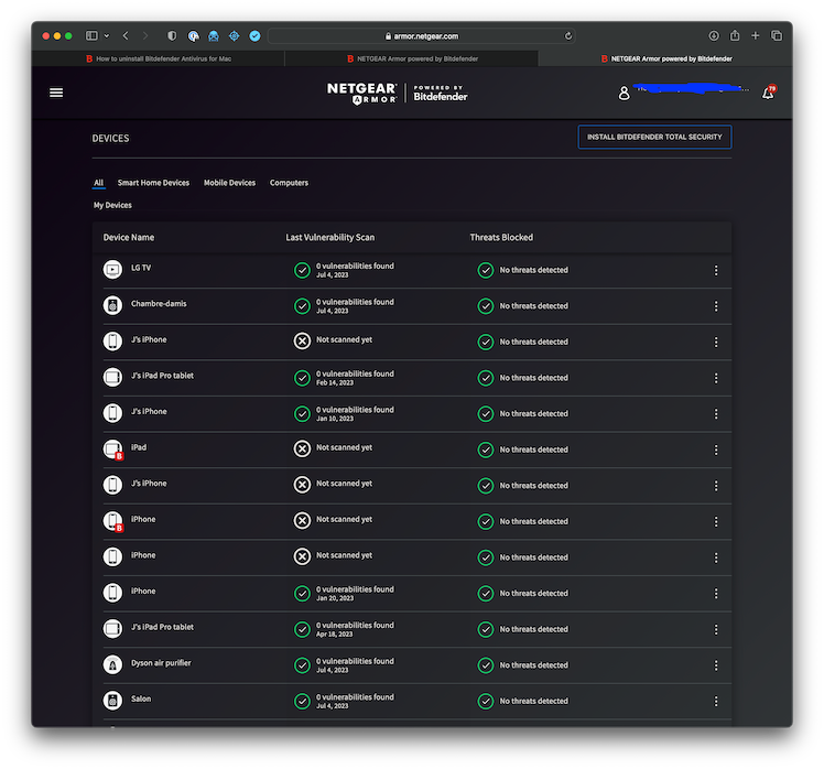 orbi does not show on armor.netgear.com but devices and subscription active | NETGEAR Communities