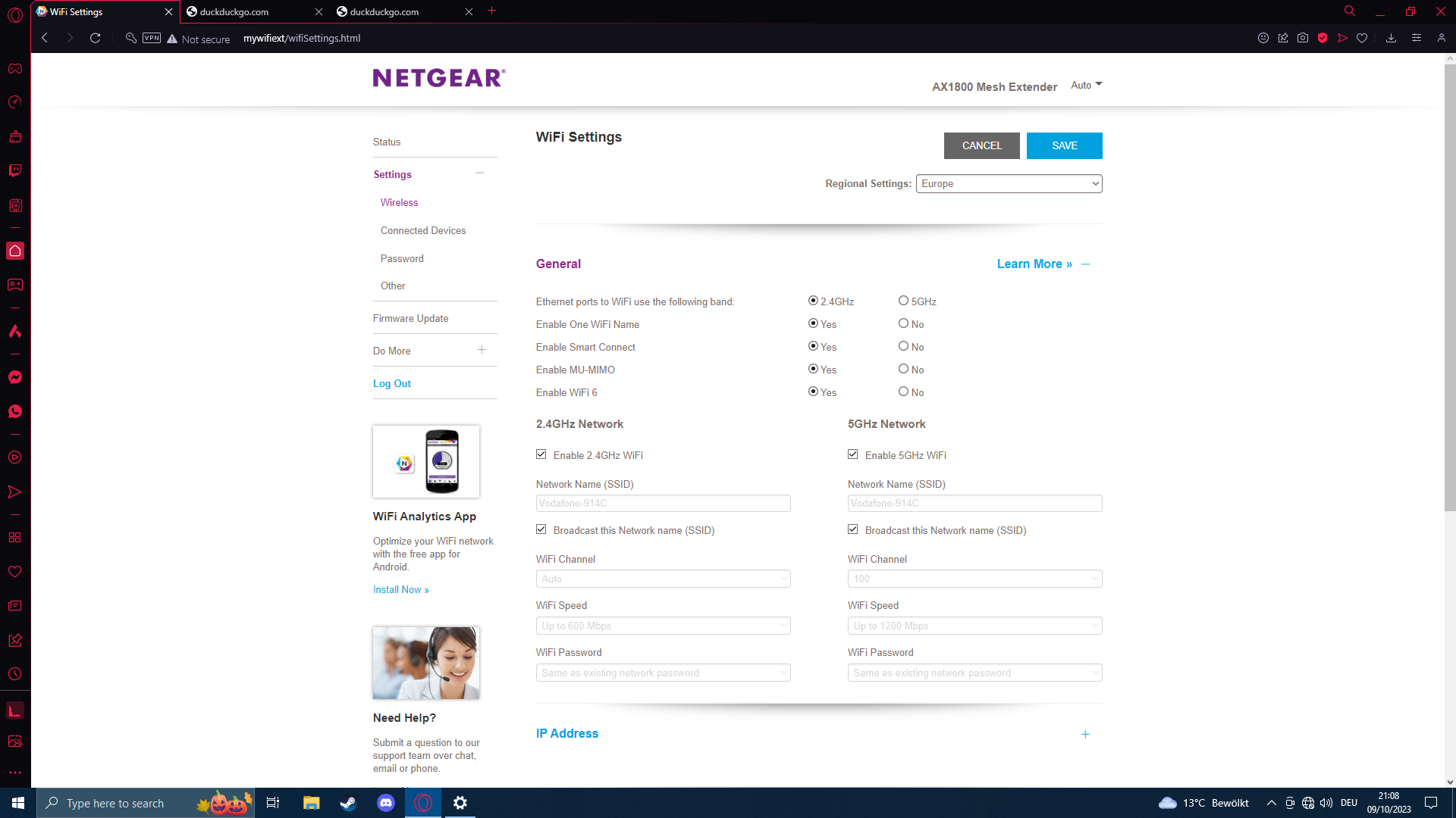 AX1800 (EAX20)'s 5GHz does not work for Ethernet nor Mobile. | NETGEAR Communities