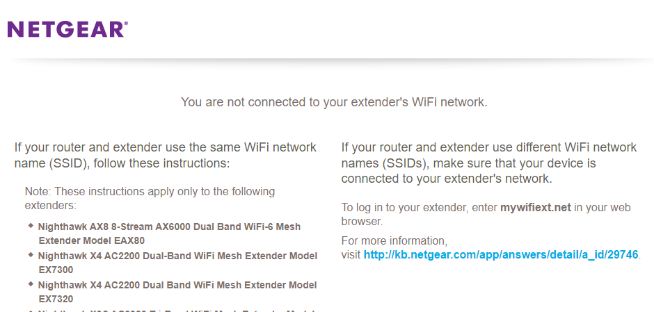 Accessing Admin Page for EX7300 Nighthawk Extender When Connected via Ethernet | NETGEAR Communities