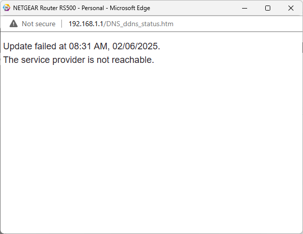 RS500 How often should DDNS send updates? | NETGEAR Communities